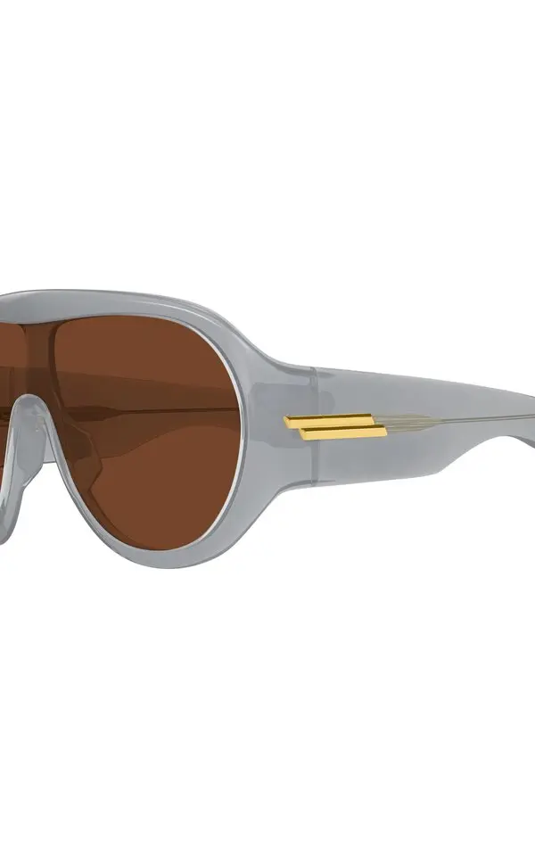 Bottega Veneta Scudo Shield Acetate Sunglasses - Grey