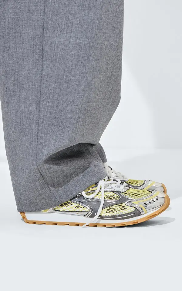 Bottega Veneta Orbit Lace-up Technical Fishnet Sneakers