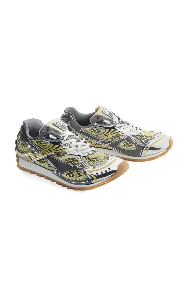 Bottega Veneta Orbit Lace-up Technical Fishnet Sneakers