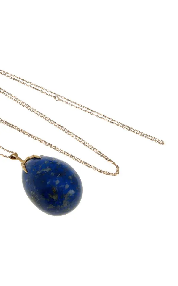 Annette Ferdinandsen Claw With Lapis Egg Necklace