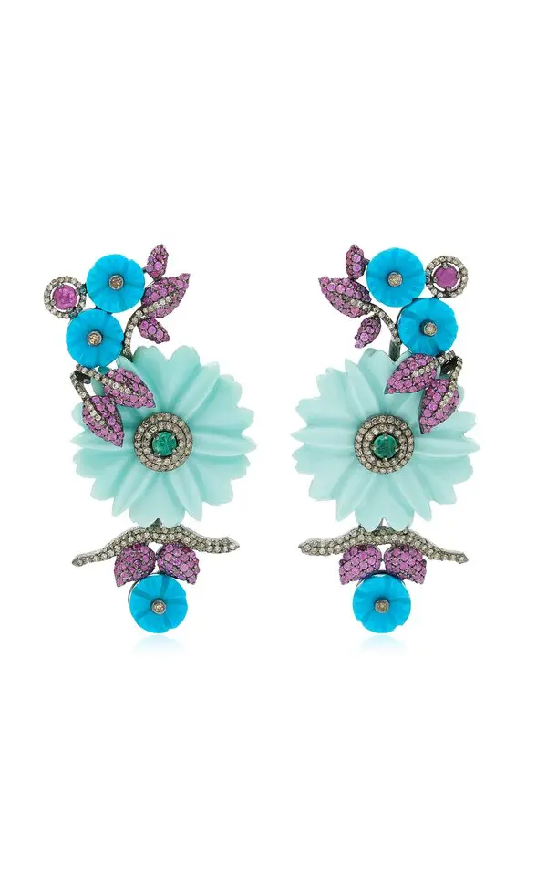 AMRAPALI Morni 14k Yellow Gold And Silver Earrings - Multi