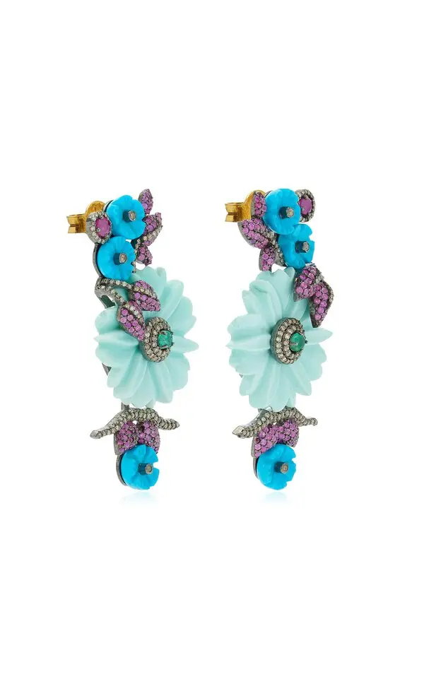 AMRAPALI Morni 14k Yellow Gold And Silver Earrings
