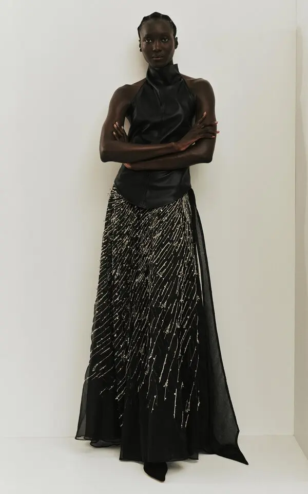 Aje Sereia Embellished Wrap Maxi Skirt