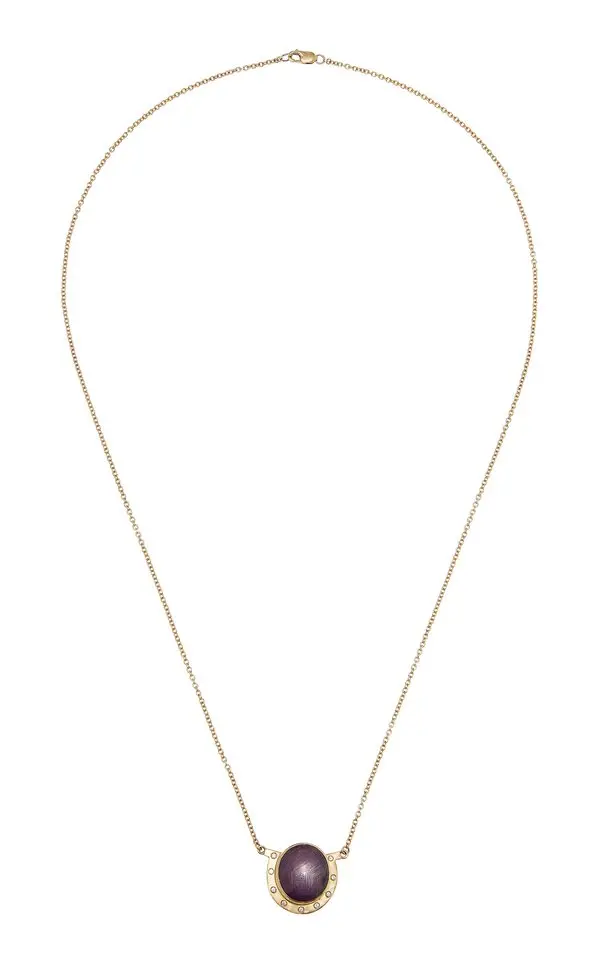 Annette Ferdinandsen Paloma "lone Star" 14k Yellow Gold Ruby And Diamond Necklace - Pink