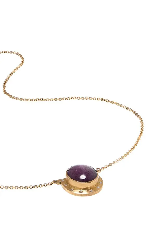 Annette Ferdinandsen Lone Star" 14k Yellow Gold Ruby And Diamond Necklace