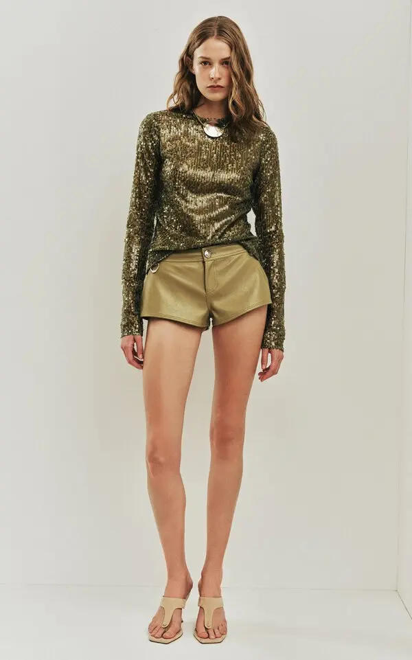 Aje Tommi Faux Leather Shorts