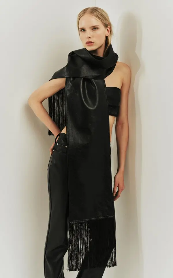 Aje Norix Faux Leather Bandeau Top