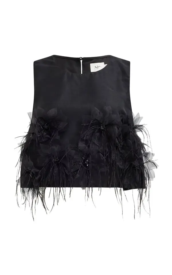 Aje Marseille Feather-trim Top