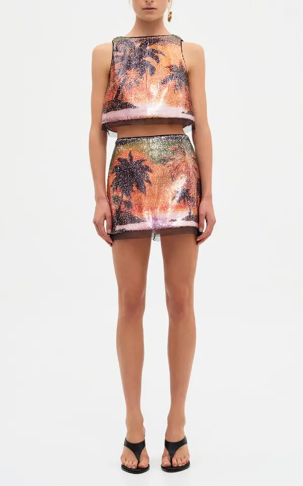 Aje Caprini Sequin Mini Skirt
