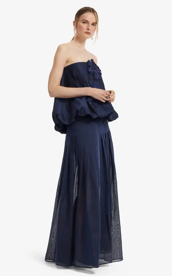 LEO LIN Leonie Applique Bustier Top Midnight