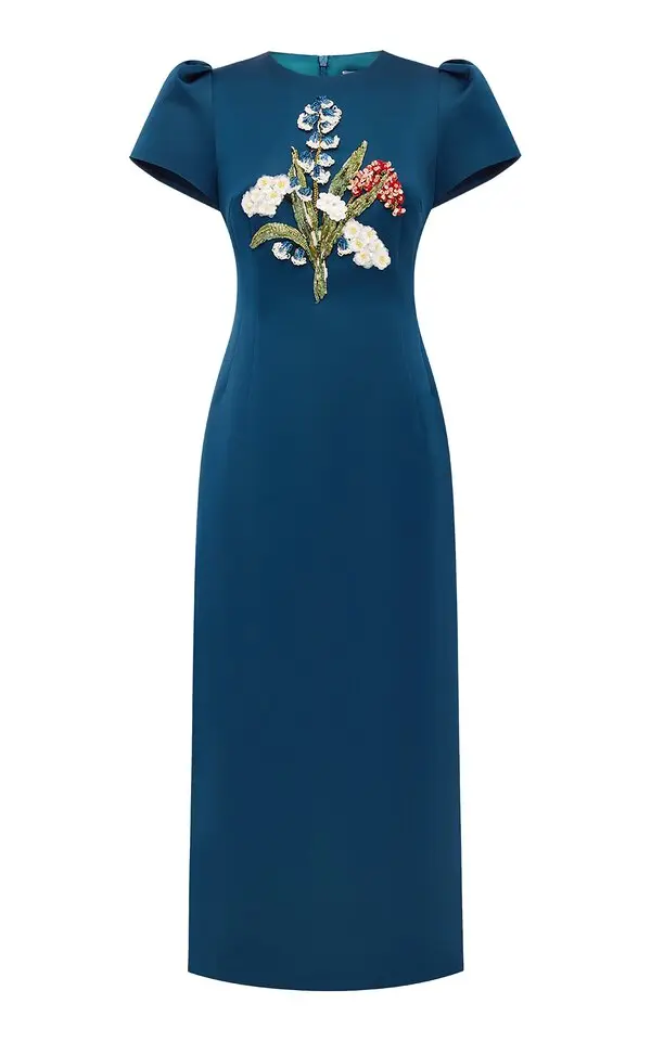 LEO LIN Emmeline Embellished Maxi Dress Teal