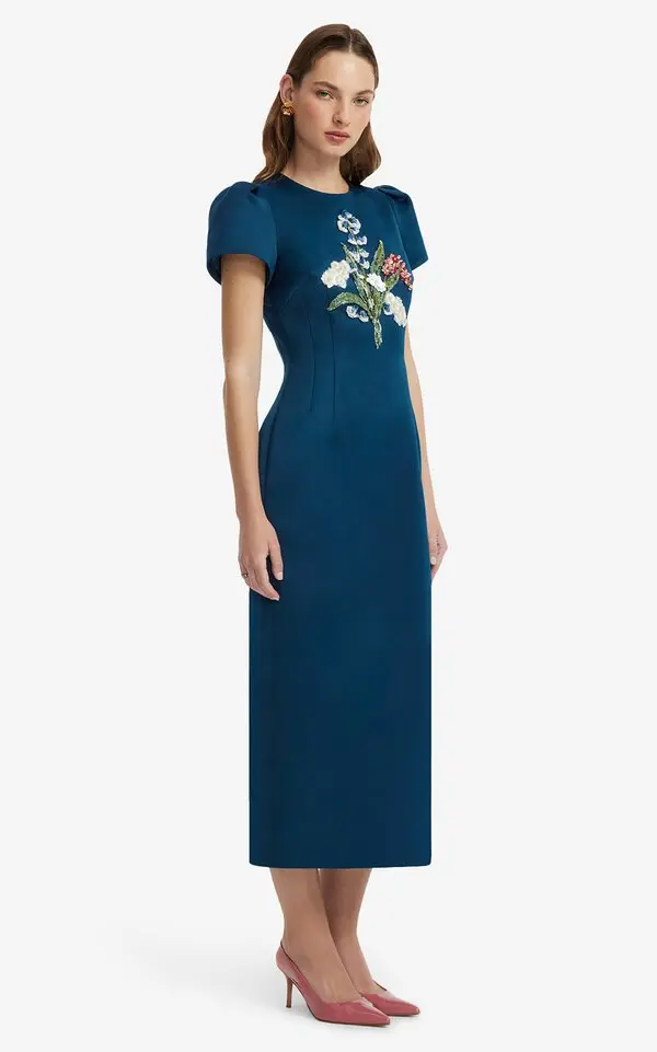 LEO LIN Emmeline Embellished Maxi Dress Teal