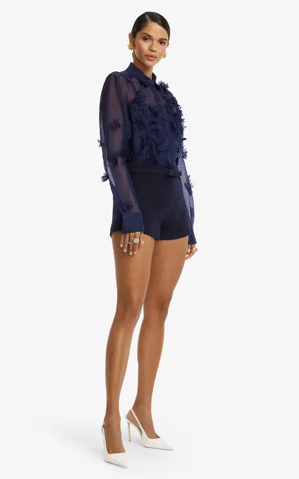 LEO LIN Cassia Petal Shirt Midnight