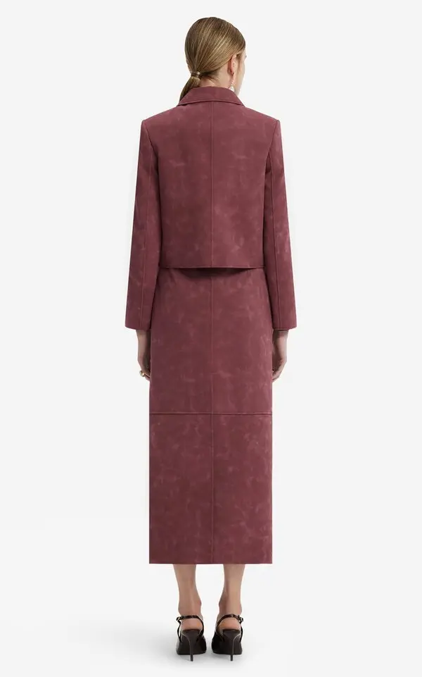 LEO LIN Embellished Vegan Suede Jacket