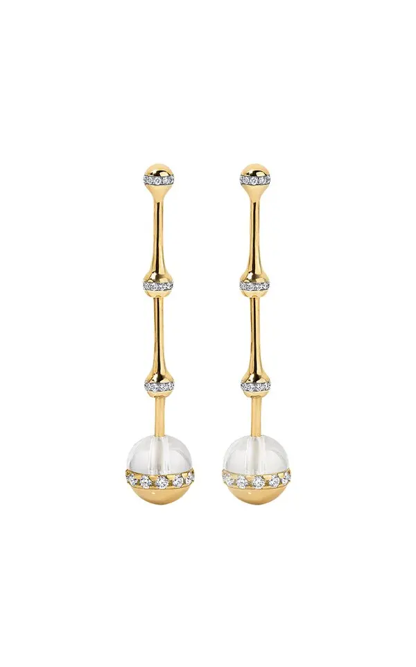 SARAH EISMAN STUDIO 18k Yellow Lith Sphere Drop Earrings