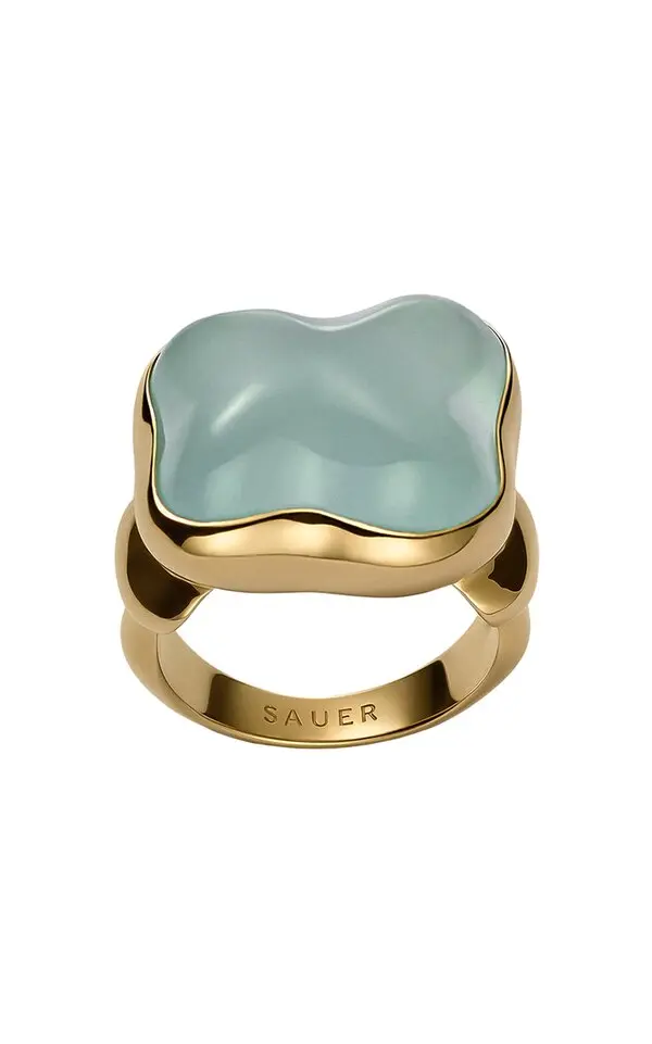 SAUER 18k Yellow Gold Acqua Liquens Ring