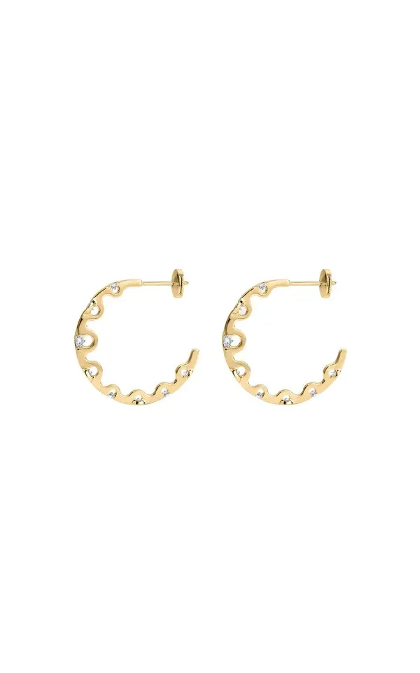 SARAH EISMAN STUDIO 18k Yellow Diamond Large Float Hoop Earrings