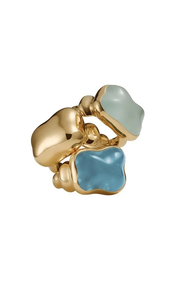 SAUER 18k Yellow Gold Acqua Liquens Ring