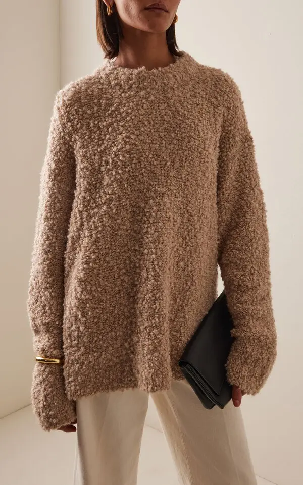 AMIYA Astrakan Textured Alpaca-blend Sweater