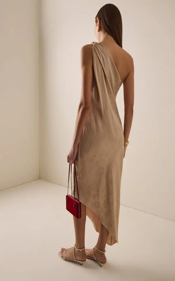 Anna October Molly Asymmetrical Chiffon Midi Dress