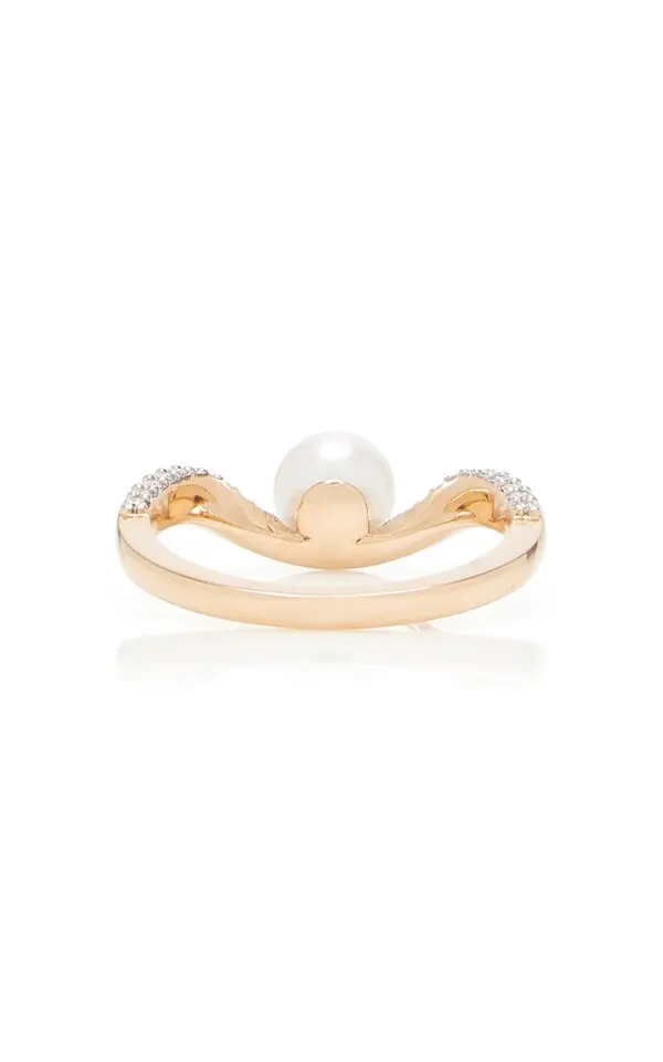 MARIE MAS 18k Rose Gold Pearl And Diamond Ring