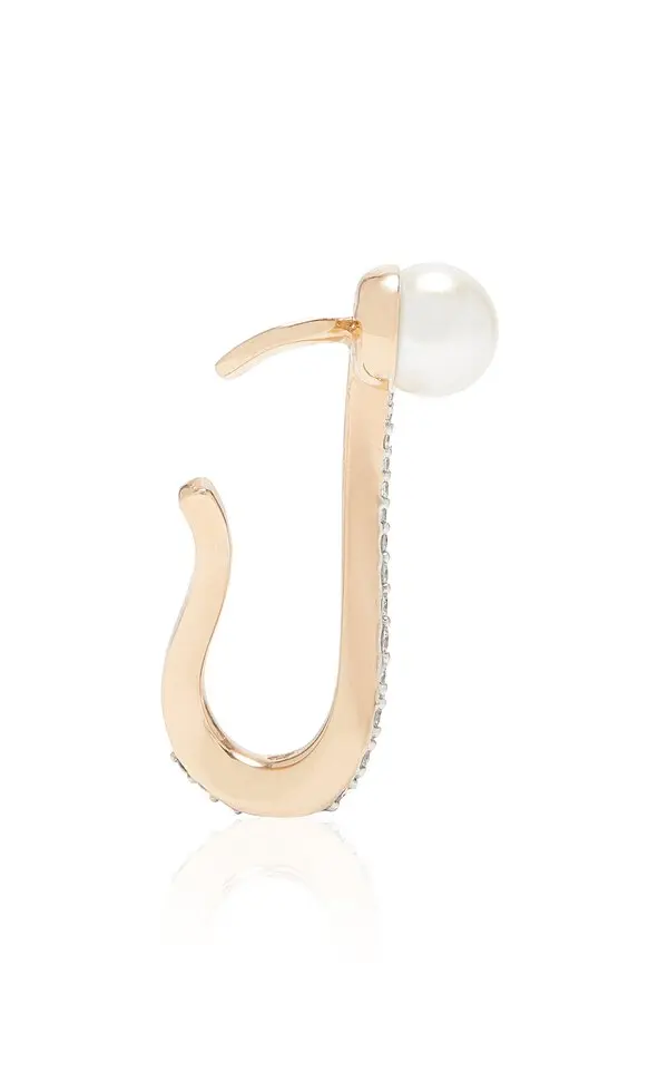 MARIE MAS 18k Rose Gold Pearl And Diamond Ear Jewel