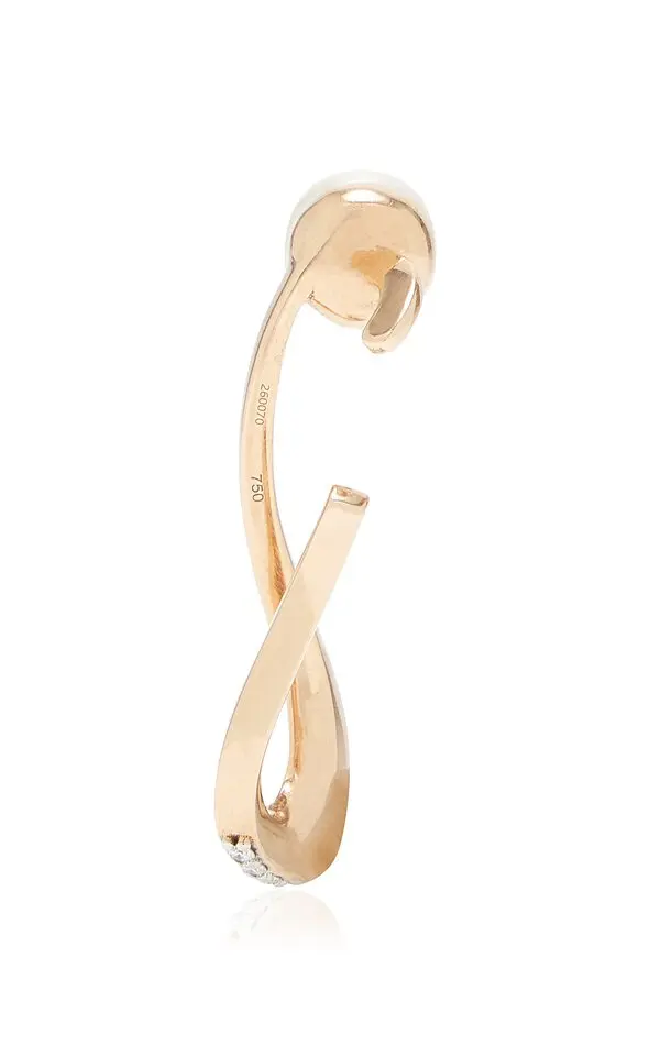 MARIE MAS 18k Rose Gold Pearl And Diamond Ear Jewel