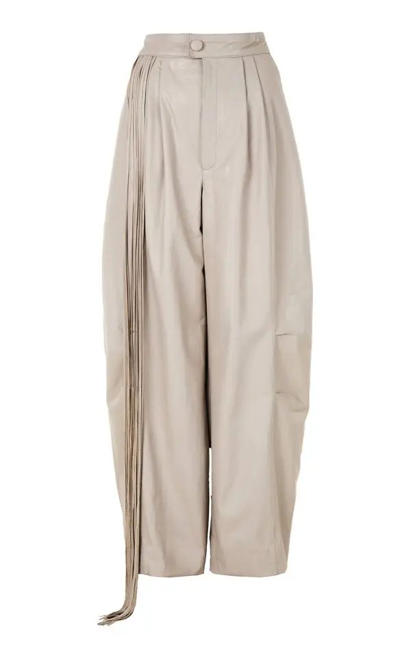 MAZ MANUELA ÁLVAREZ Baggy Leather Fringe Trousers - Multi