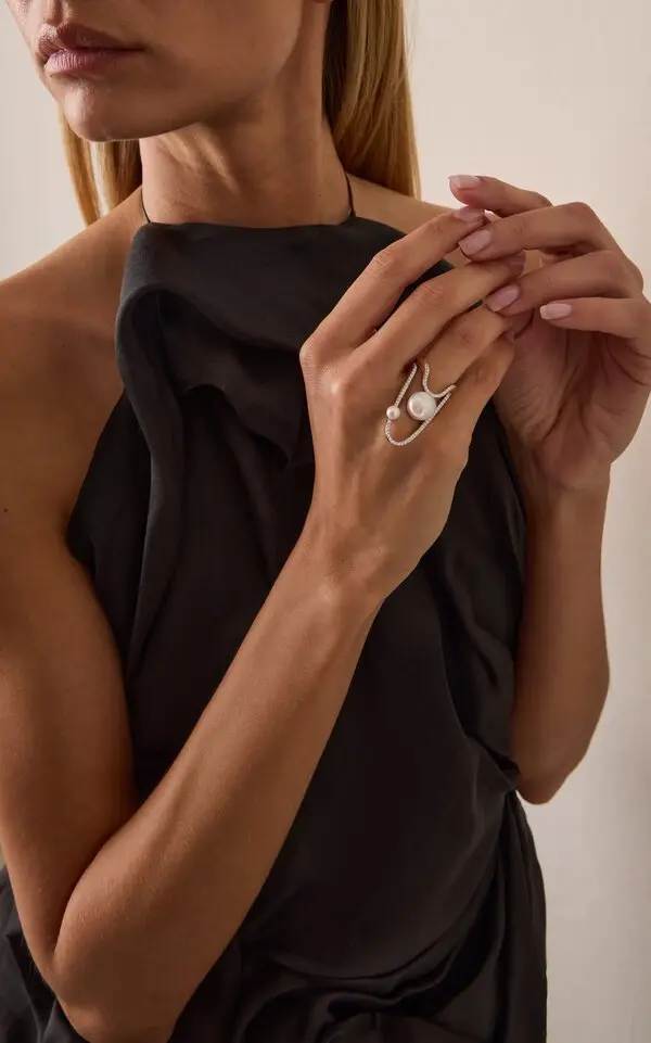 MARIE MAS 18k Rose Gold Pearl And Diamond Ring