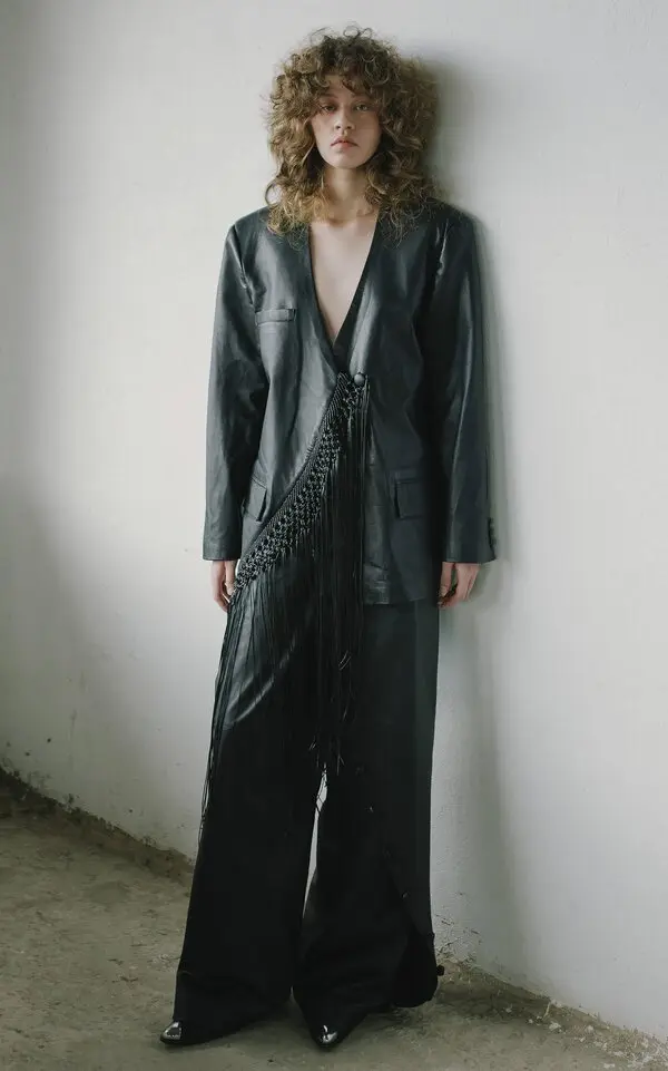 MAZ MANUELA ÁLVAREZ Crossed Leather Trousers