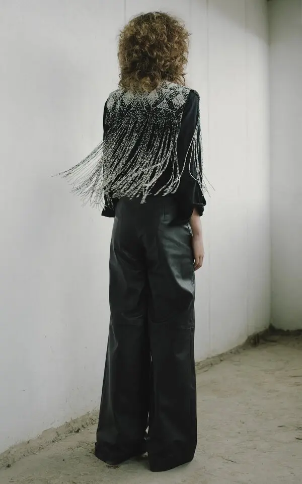 MAZ MANUELA ÁLVAREZ Crossed Leather Trousers