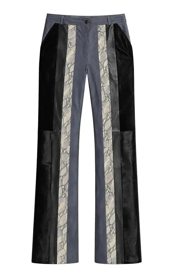 ZUT Nigata Mixed-leather Wide-leg Pants