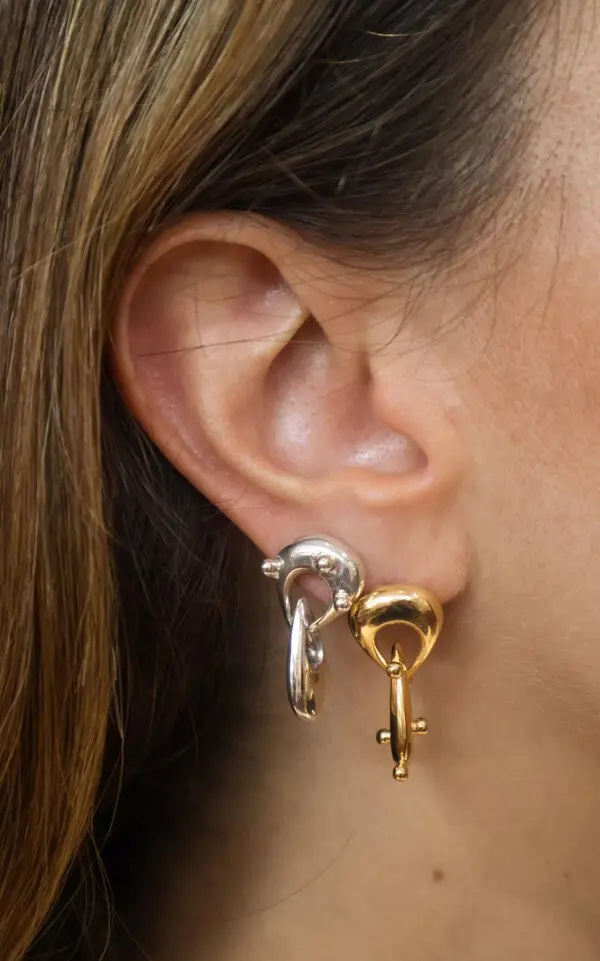 AYSHA BILGRAMI Sterling Double Grano Earrings