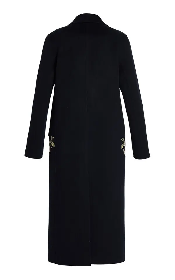 Erdem Embroidered Double-face Wool Coat