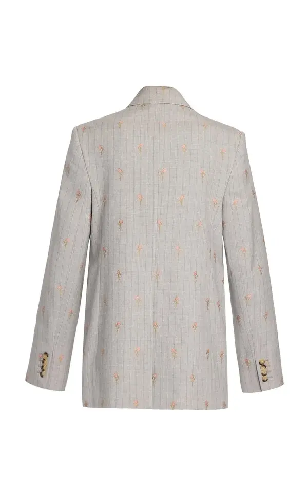 Erdem Pinstripe Wool-blend Jacket