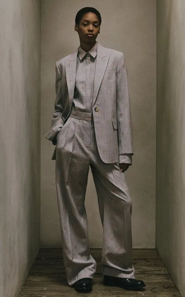 Erdem Pinstripe Wool-blend Jacket