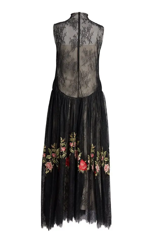 Erdem Embroidered Lace Maxi Dress