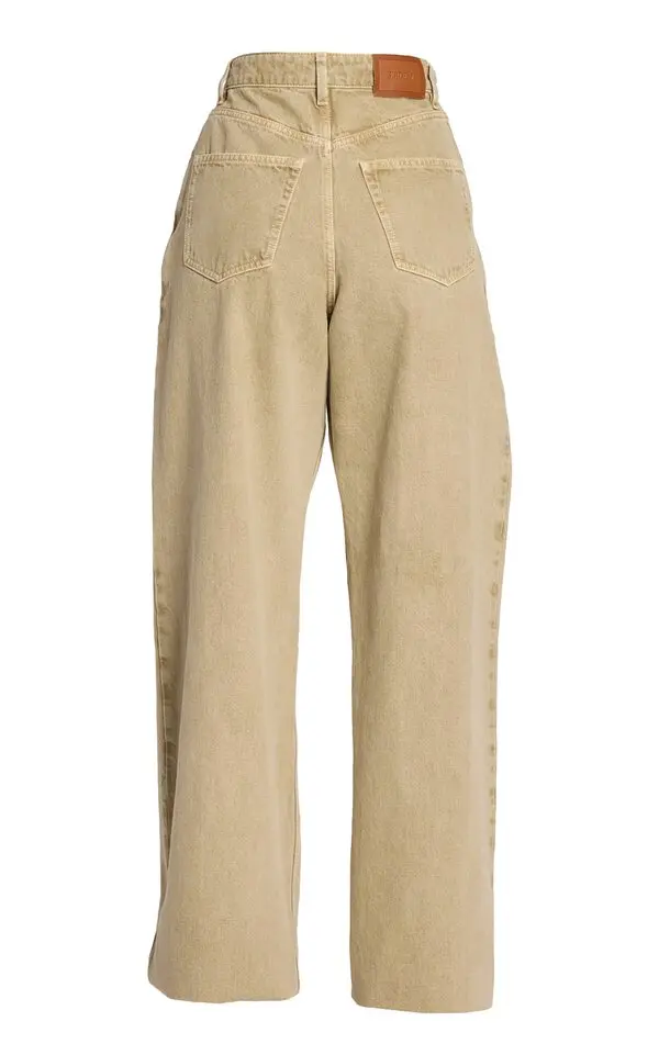 Erdem Embroidered Denim Wide-leg Jeans