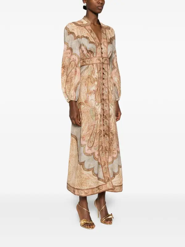 Zimmermann Wanderlust Linen Midi Dress