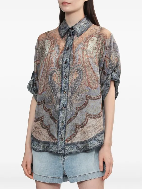 Zimmermann Wanderlust Silk Shirt With Paisley Print - Multicolor