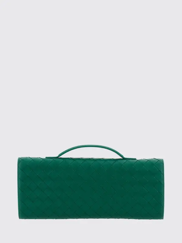 Bottega Veneta Lamb Skin Woven Clutch With Gold Tone Hardware
