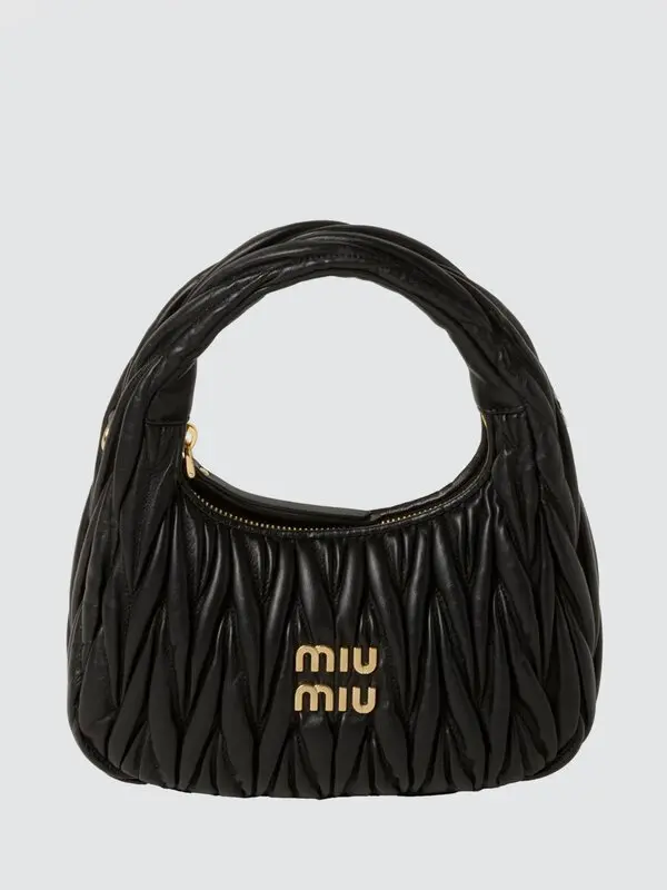 Miu Miu Quilted Leather Handbag - Black