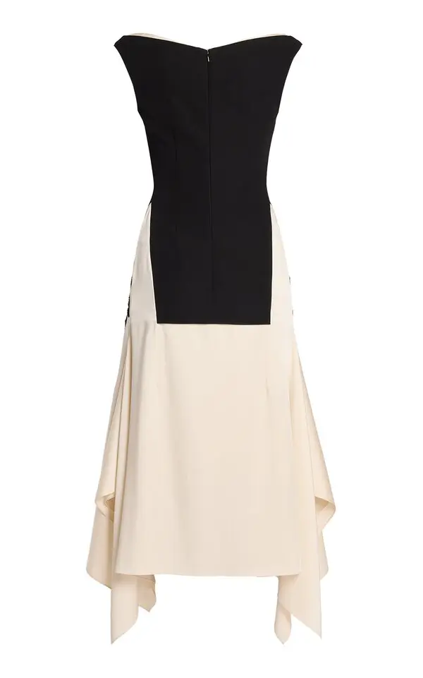 Erdem Embroidered Grain De Poudre Midi Dress