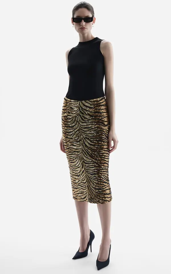 Rachel Gilbert Maison Crystal-embellished Midi Skirt