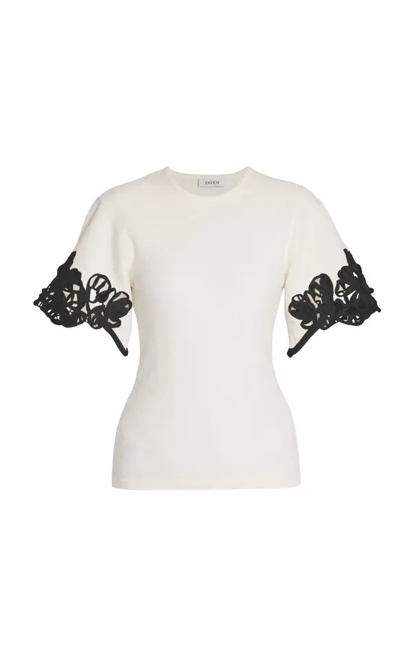 Erdem Cutout Knit Wool Top - Ivory