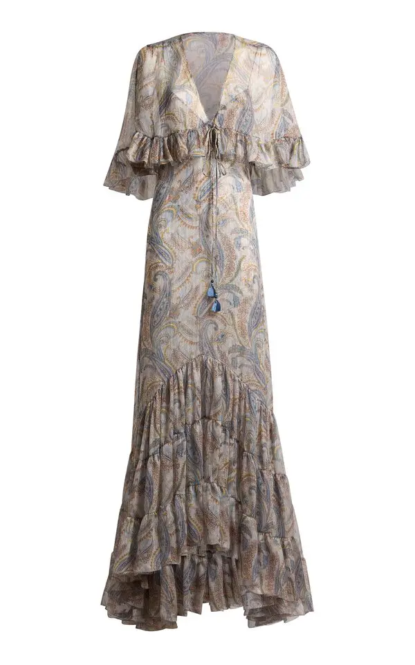 Etro Ruffled Silk-blend Maxi Dress