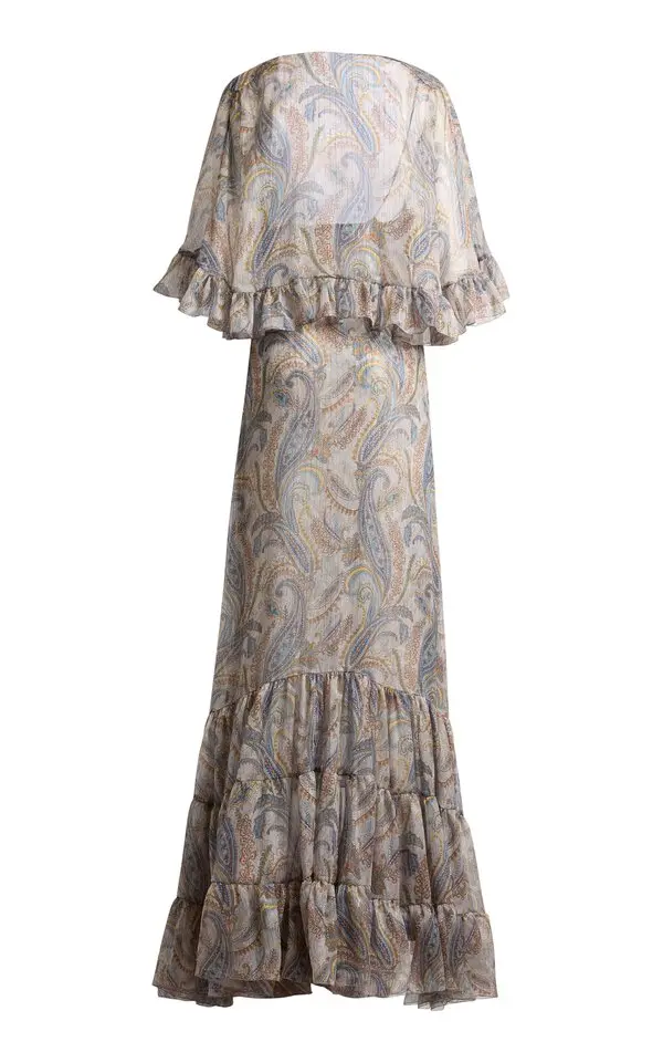 Etro Ruffled Silk-blend Maxi Dress