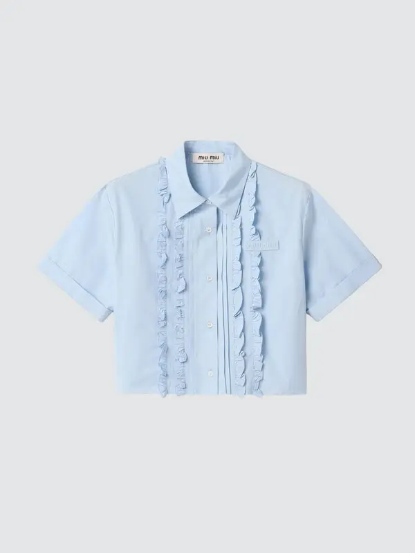 Miu Miu Cotton Denim Shirt - Blue