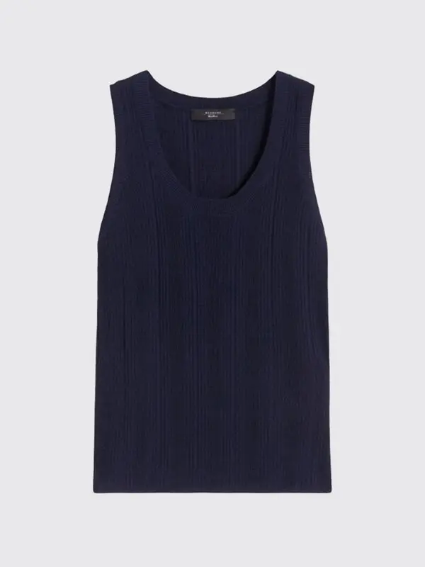 Max Mara Ribbed Viscose Blend Pullover - Blue