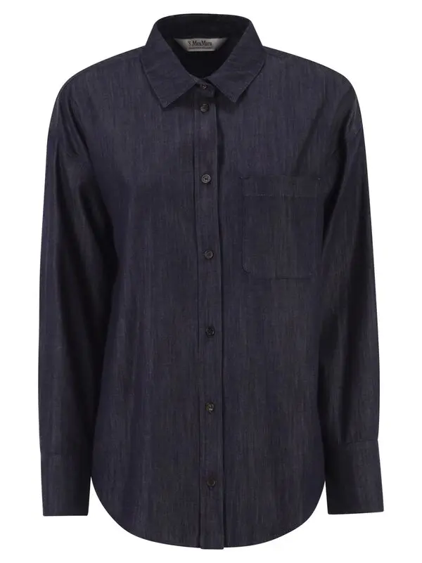 Max Mara Lightweight Denim Shirt With Jeweled Detail